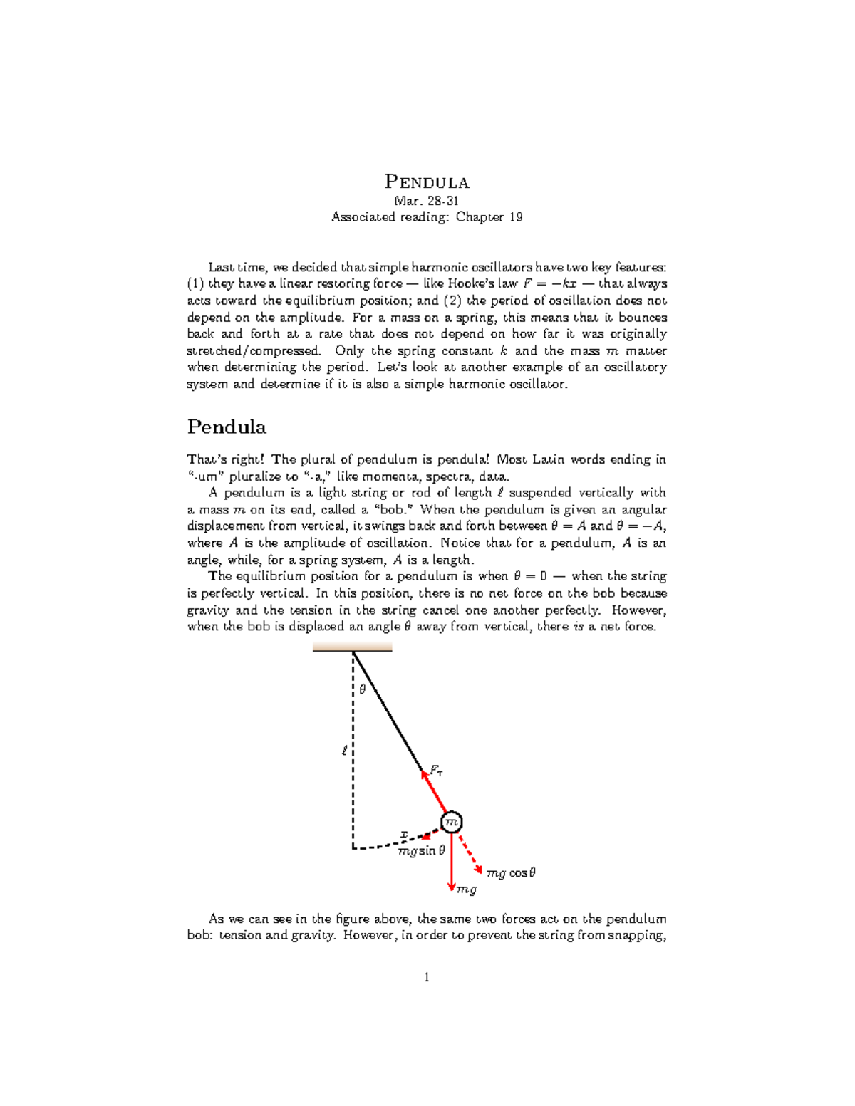 Pendulum Dynamics: Analyzing Simple Harmonic Motion (PHYS 101) - Studocu