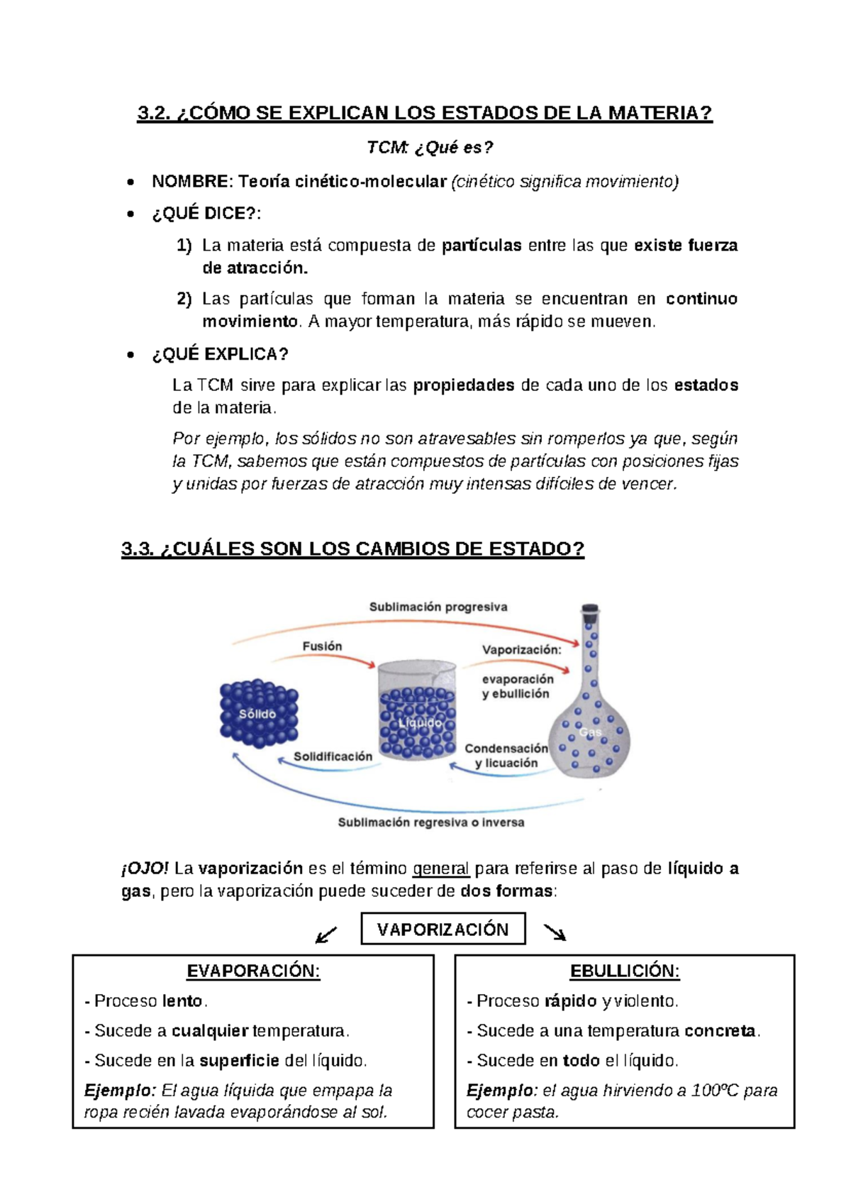 Teoría Cinético-Molecular: Propiedades y Cambios de Estado de la ...