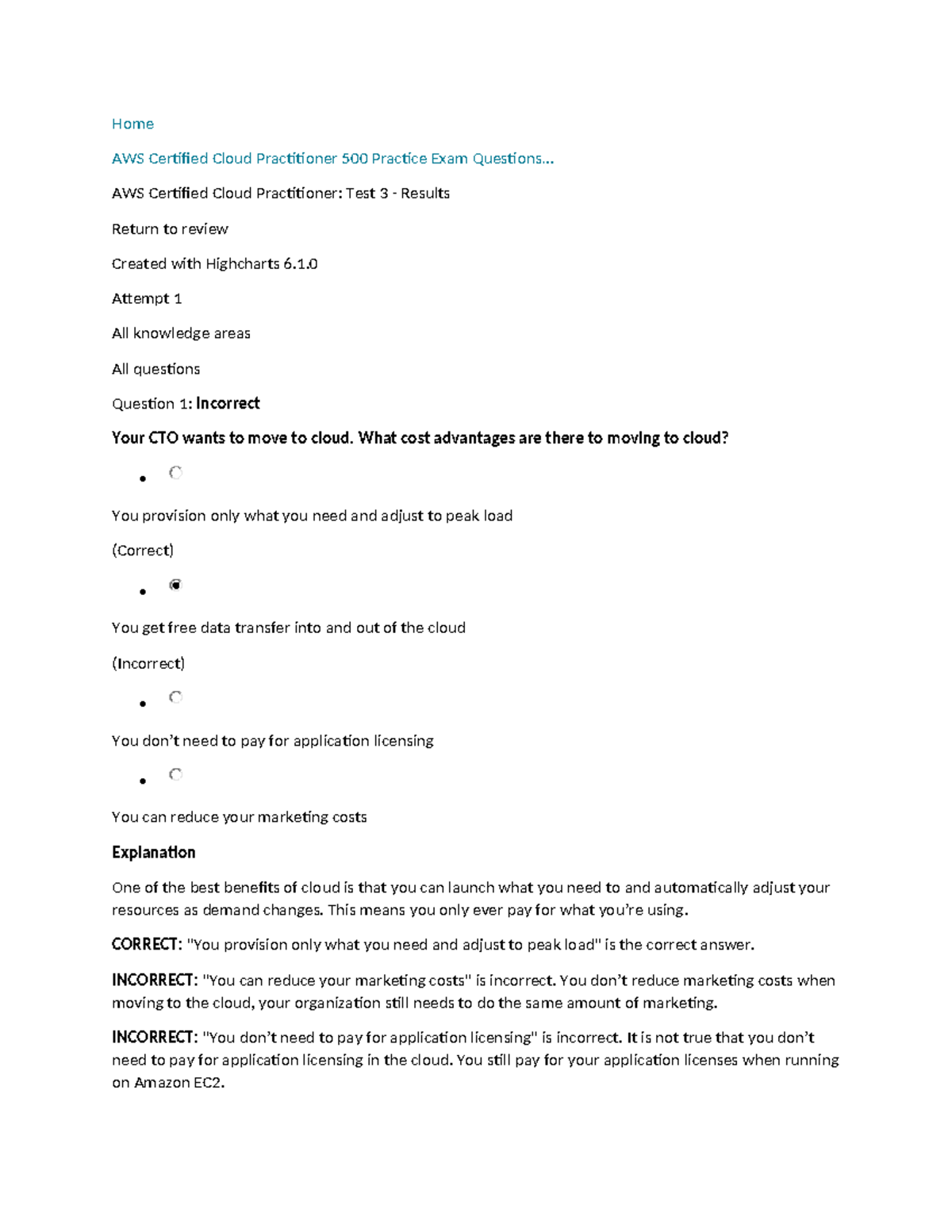 AWS Certified Cloud Practitioner Exam 3: 500 Practice Questions - Studocu