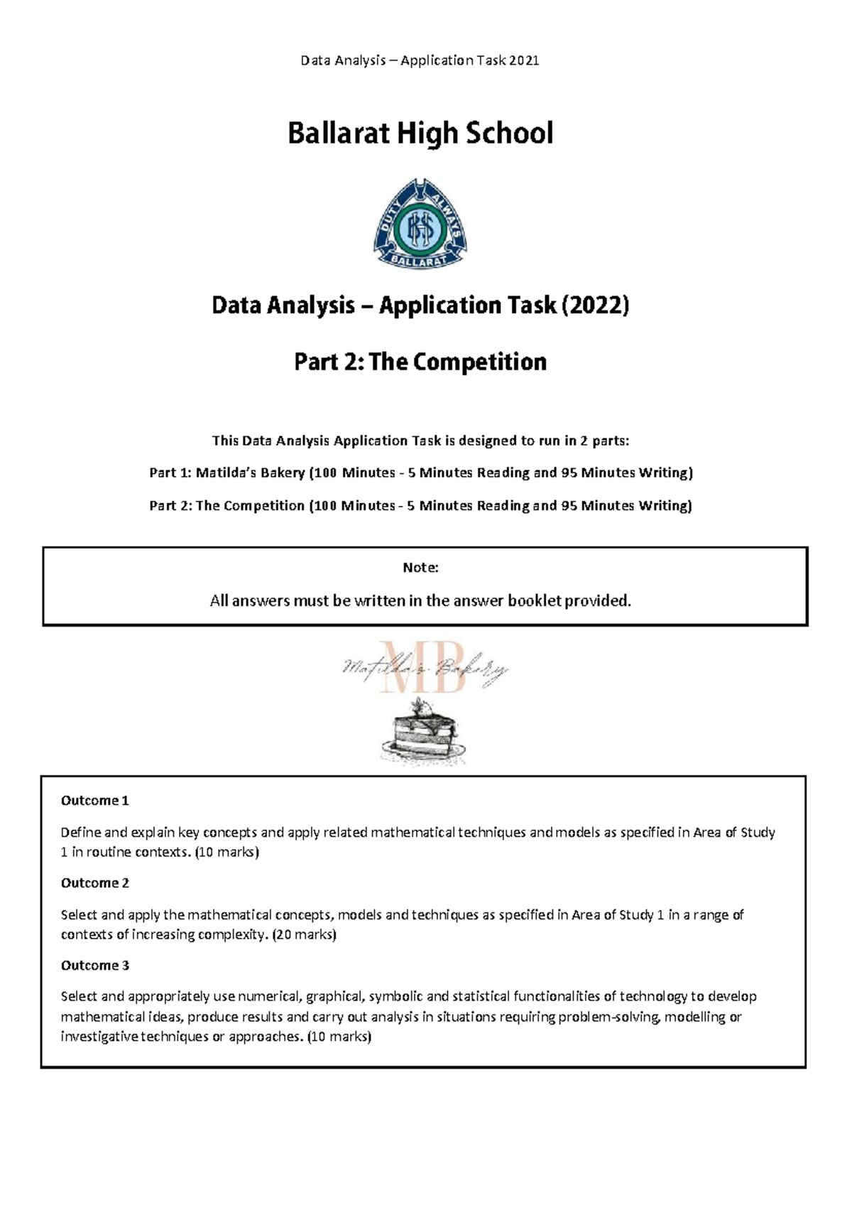 2022 Data Analysis SAC Part 2 - Competition Questions - Studocu