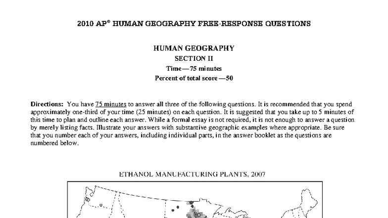 AP Human Geography FRQ - Weber's Theory & Industrial Location - Studocu