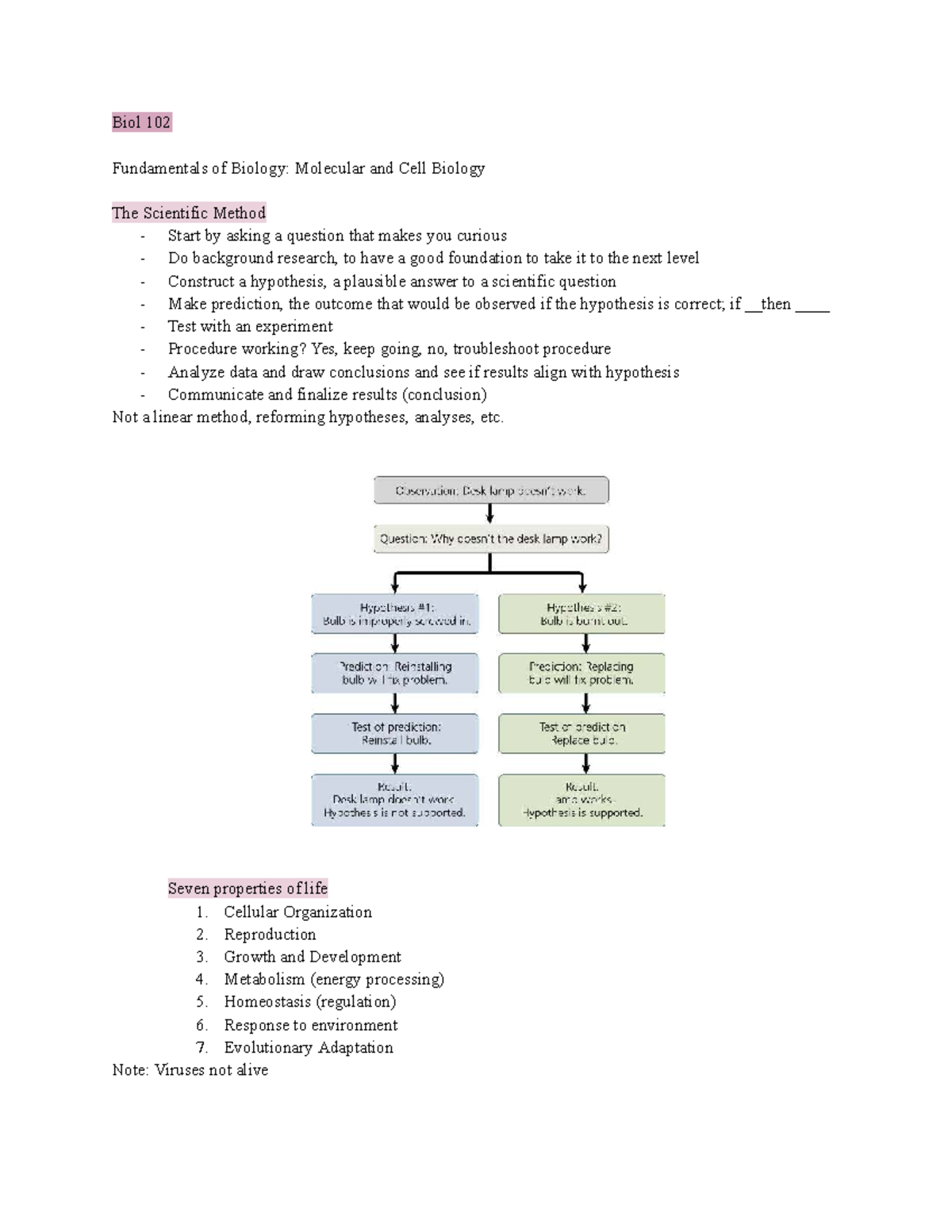 Biol 102 Final Exam Study Guide: Molecular & Cell Biology Concepts ...