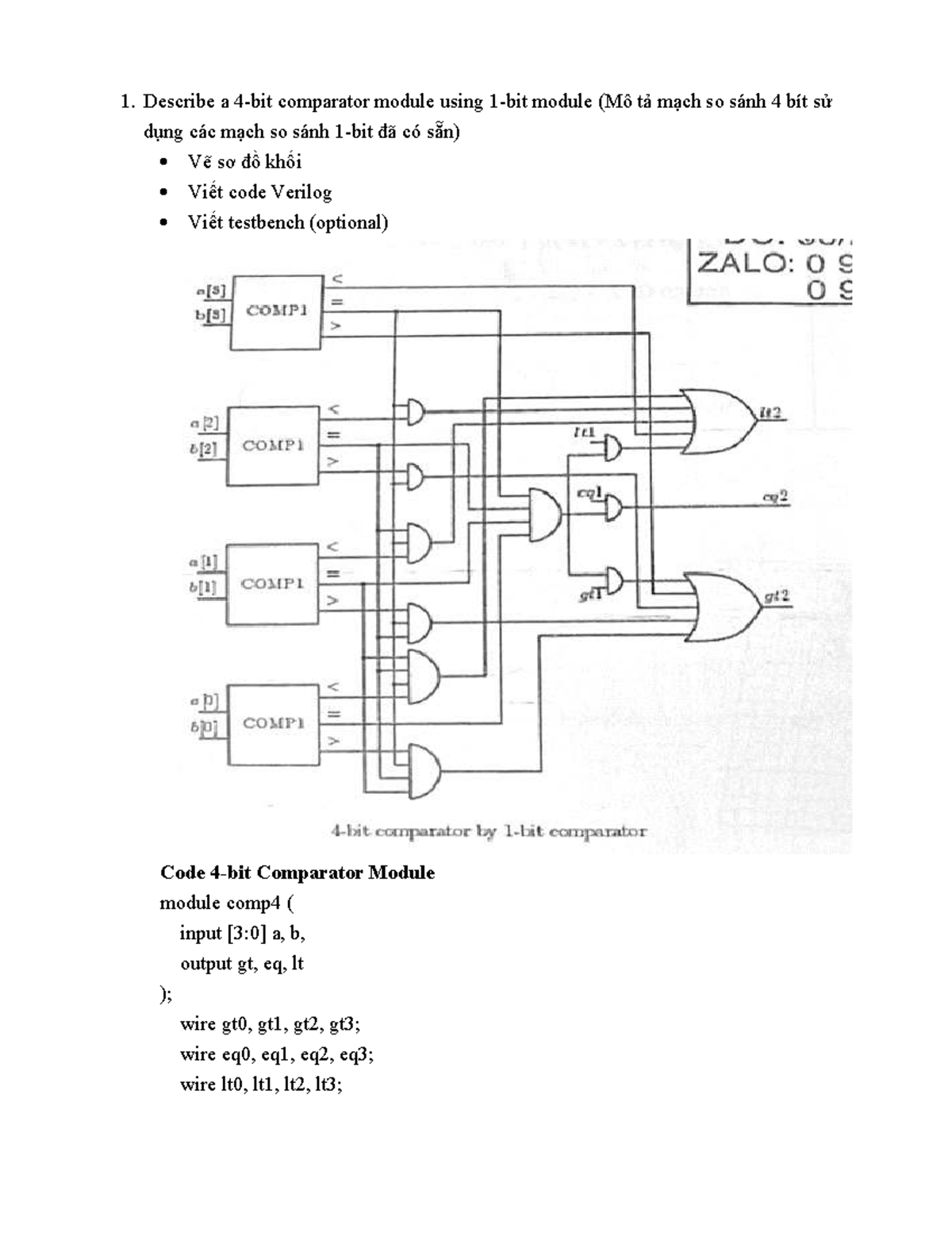 Mạch So Sánh 4-Bit và MUX 2-Sang-1: Mô Tả và Code Verilog - Studocu