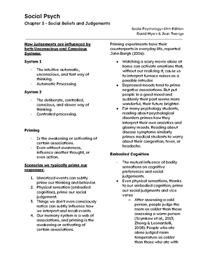 Chap 1 - Notes - Social Psych Chapter 1 - Introduction of Social ...