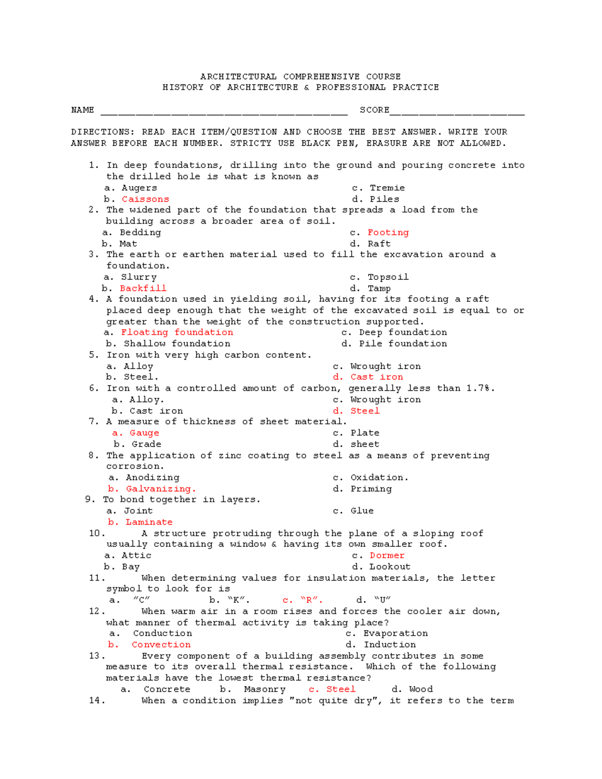 AREA-2 - Architectural Comprehensive Review Midterm Exam Guide - Studocu