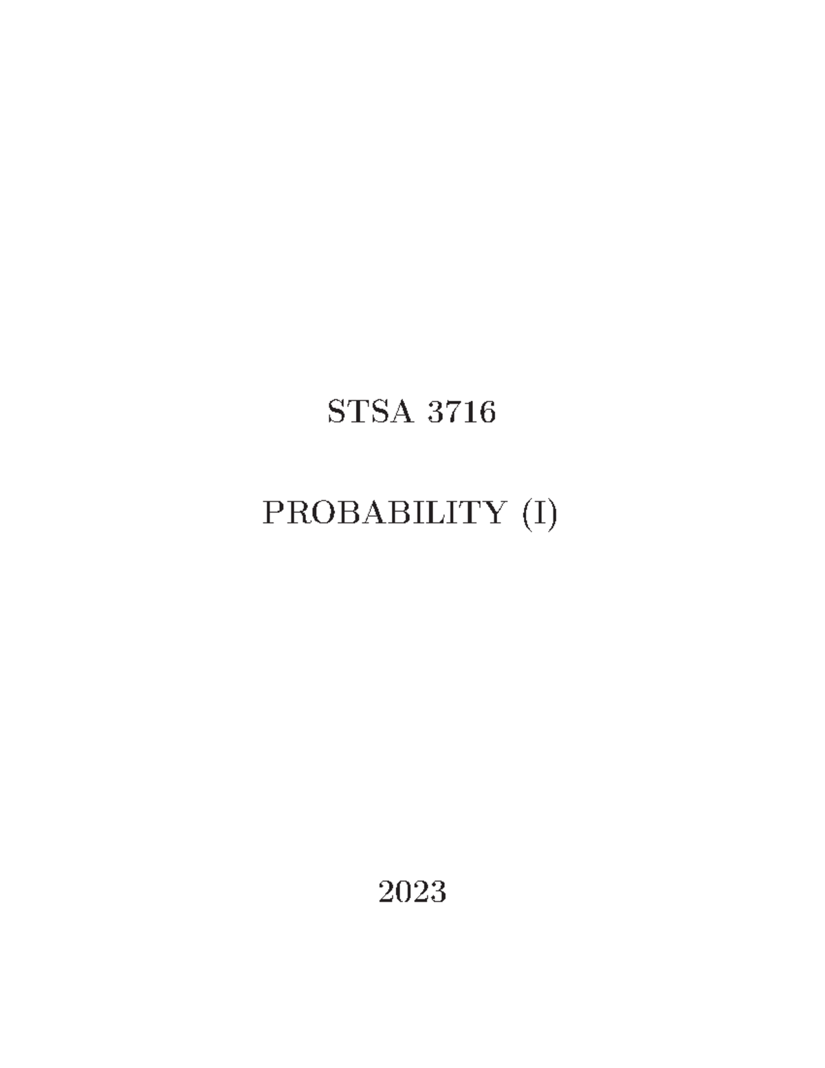 STSA 3716 2023 Module 1: Integrals and Derivatives Overview - Studocu