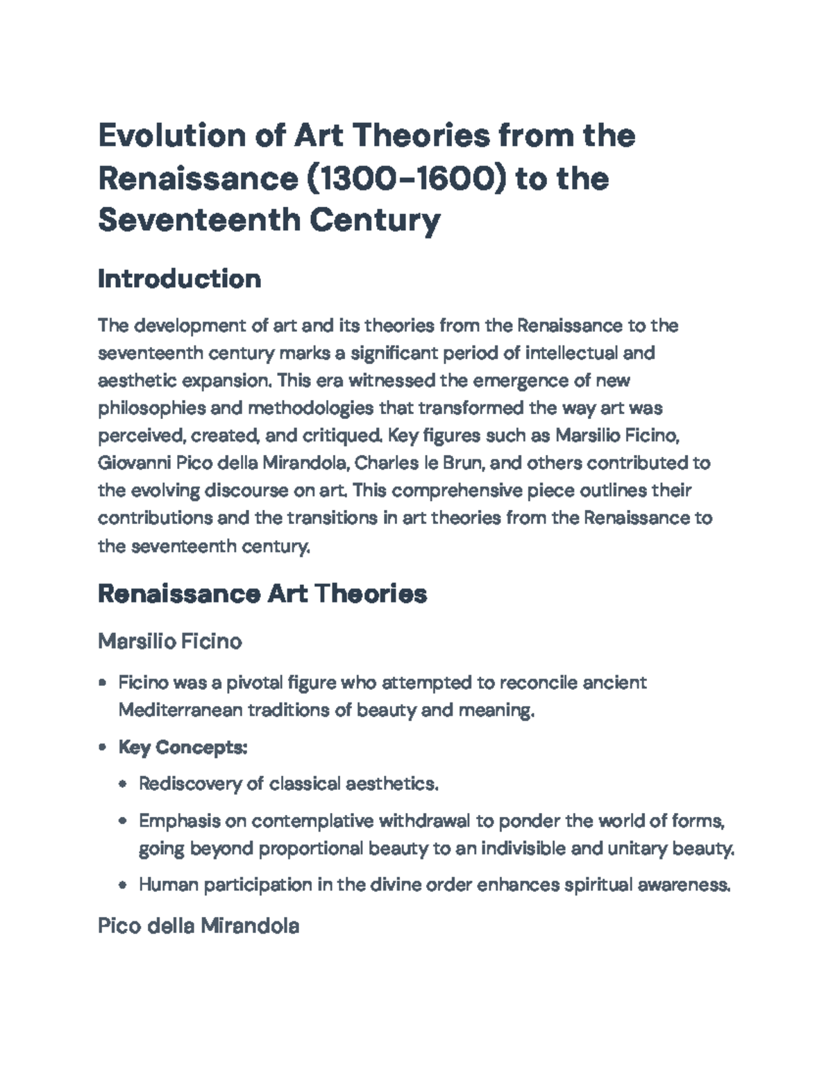 Evolution of Art Theories: Renaissance to Seventeenth Century Analysis ...
