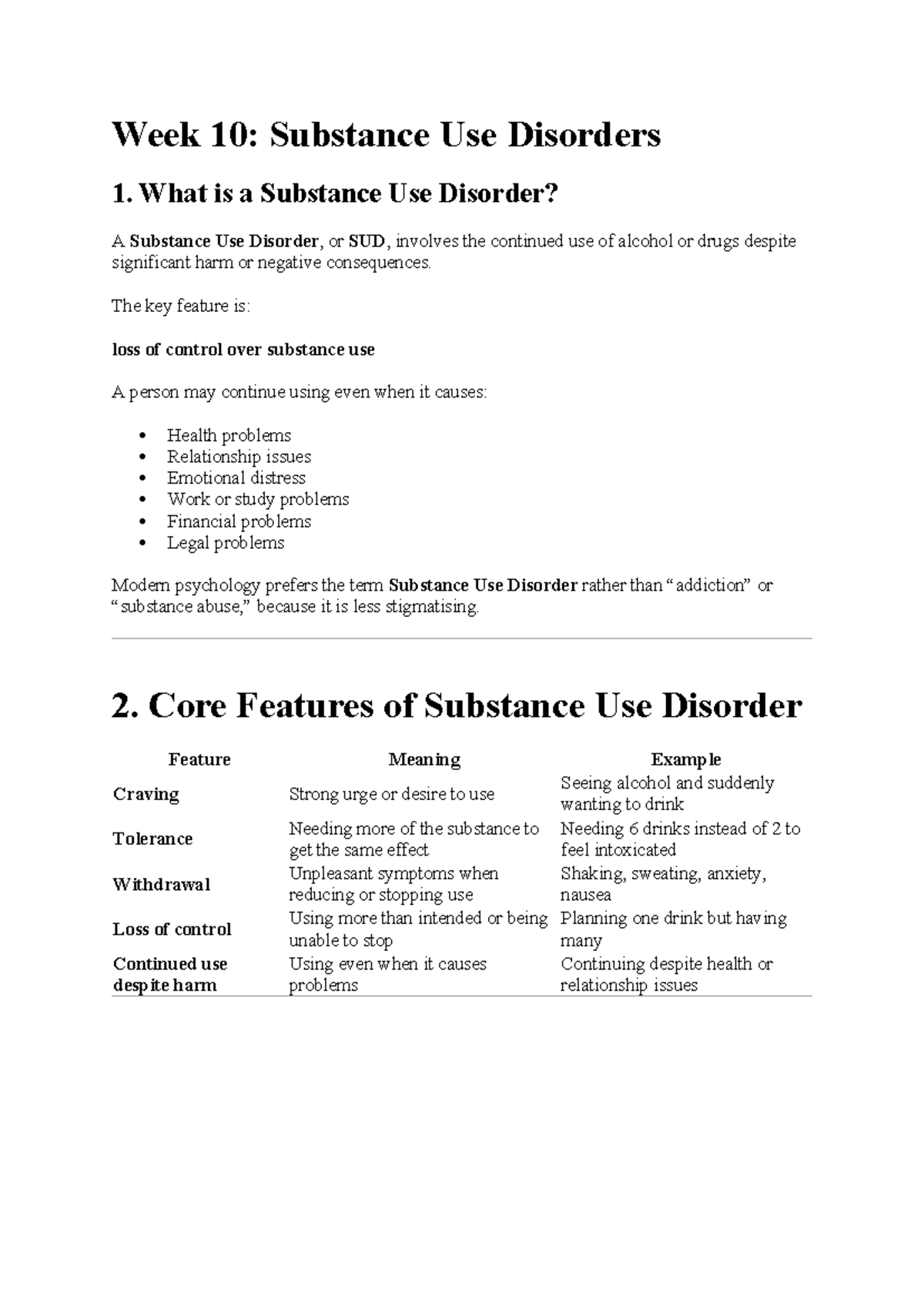 L10: Understanding Substance Use Disorders and Their Impact - Studocu