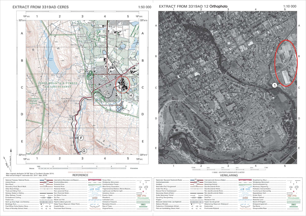 3319AD Ceres 1:50,000 & Orthophoto 1:10,000 Map Extracts - Studocu