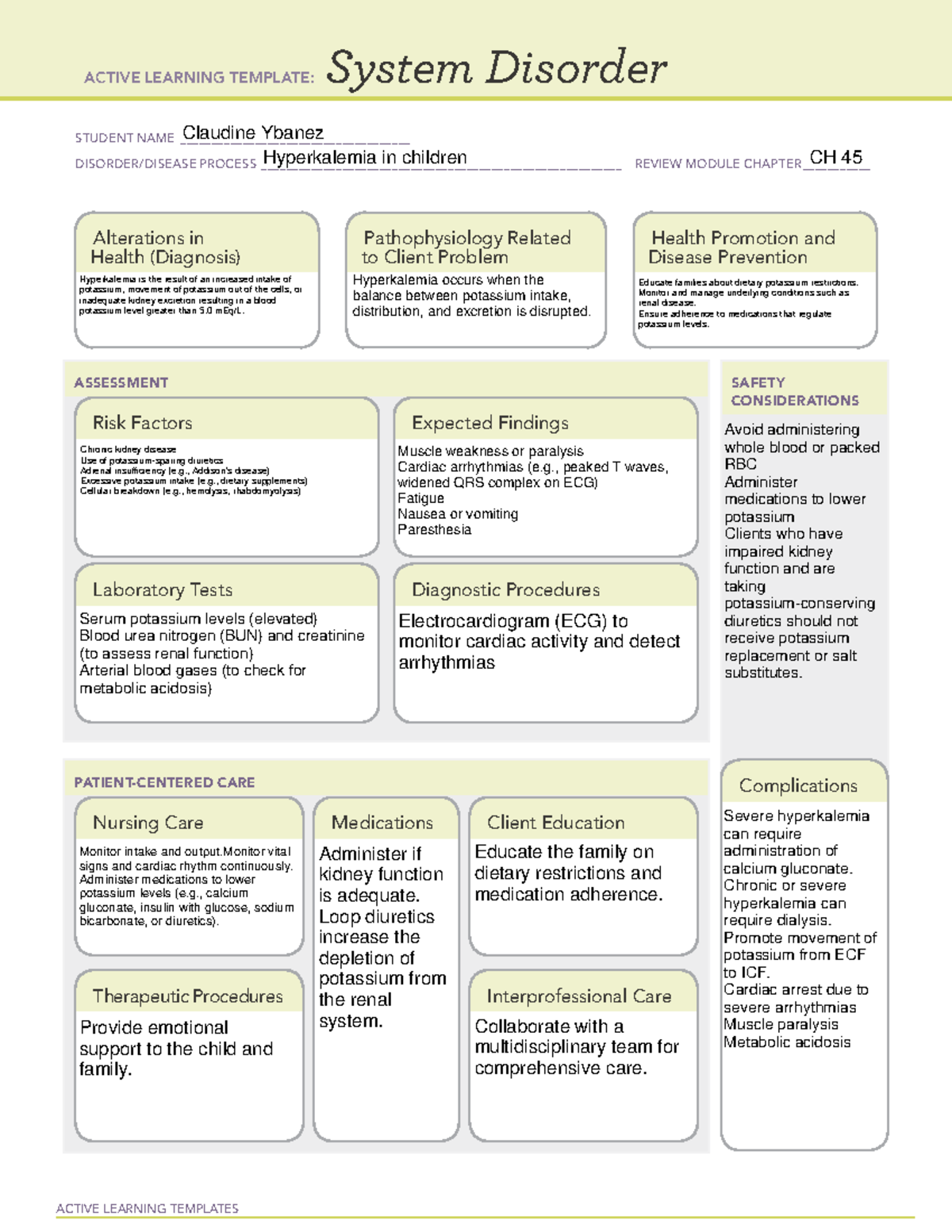 active learning template - ACTIVE LEARNING TEMPLATES System Disorder ...