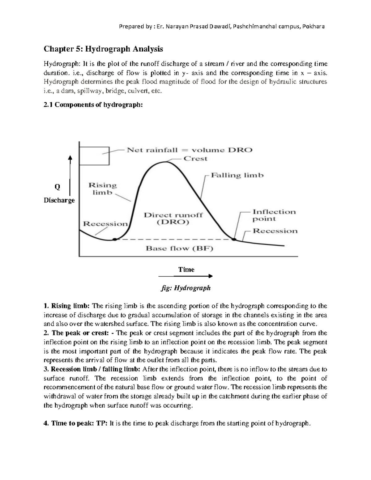 Chapter 5: Hydrograph Analysis and Base Flow Separation - Studocu