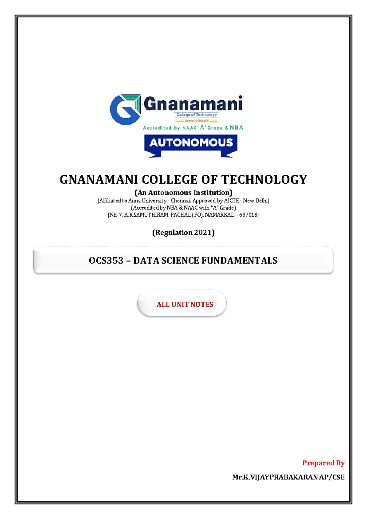 OCS353 DATA Science Fundamentals Laboratory - Ex No: 01 Download, install and explore the ...