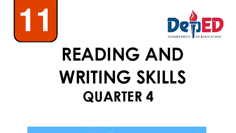 G11 READING AND WRITING SKILLS Q4 WEEK 3 ACTIVITY SHEET - Studocu