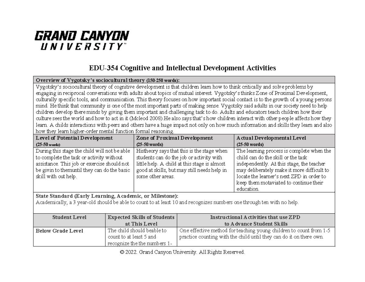 EDU-354-RS-T3-Development Chart (1) JFrick - EDU-354 Cognitive and ...
