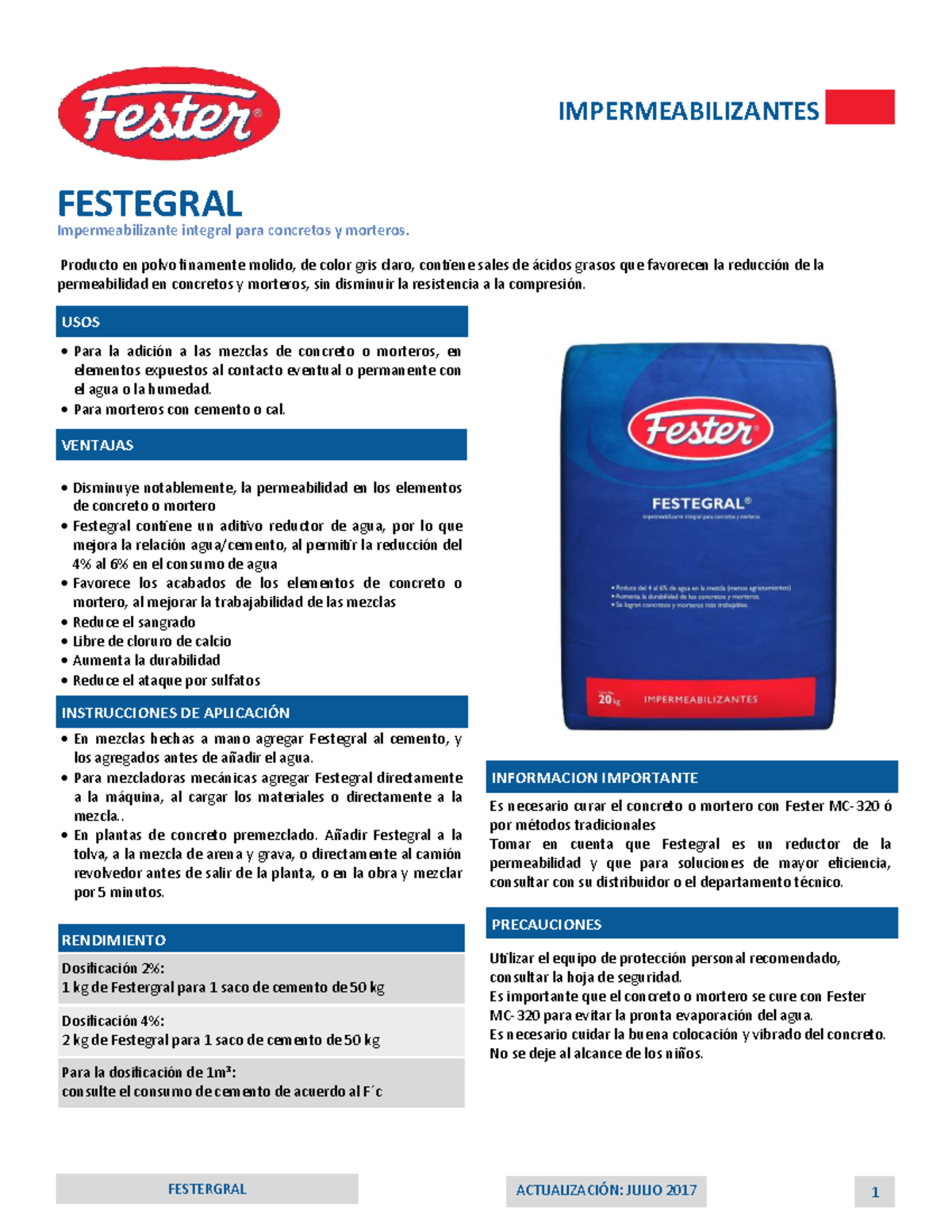 FESTEGRAL 33 - Guía Técnica de Impermeabilizantes para Concretos - Studocu