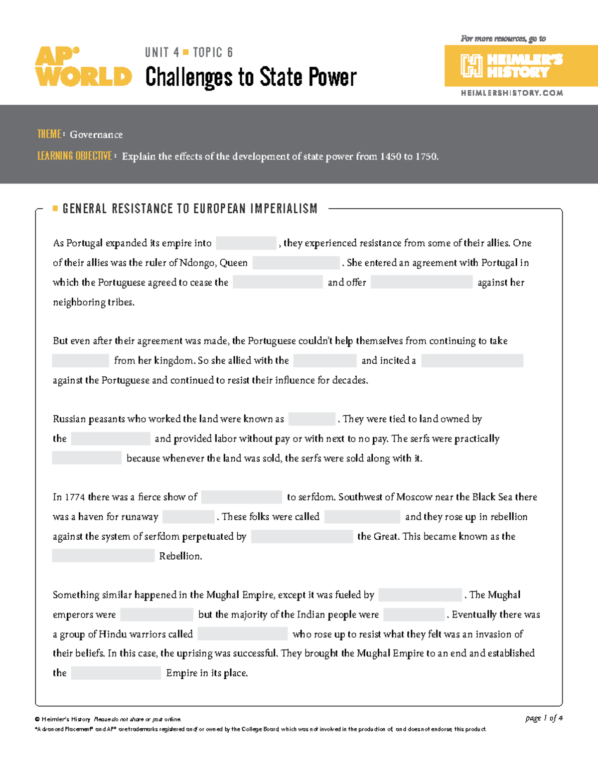 AP World Unit 4 Topic 6 Noteguides - H E I M L E R S H I S T O R Y. C O ...