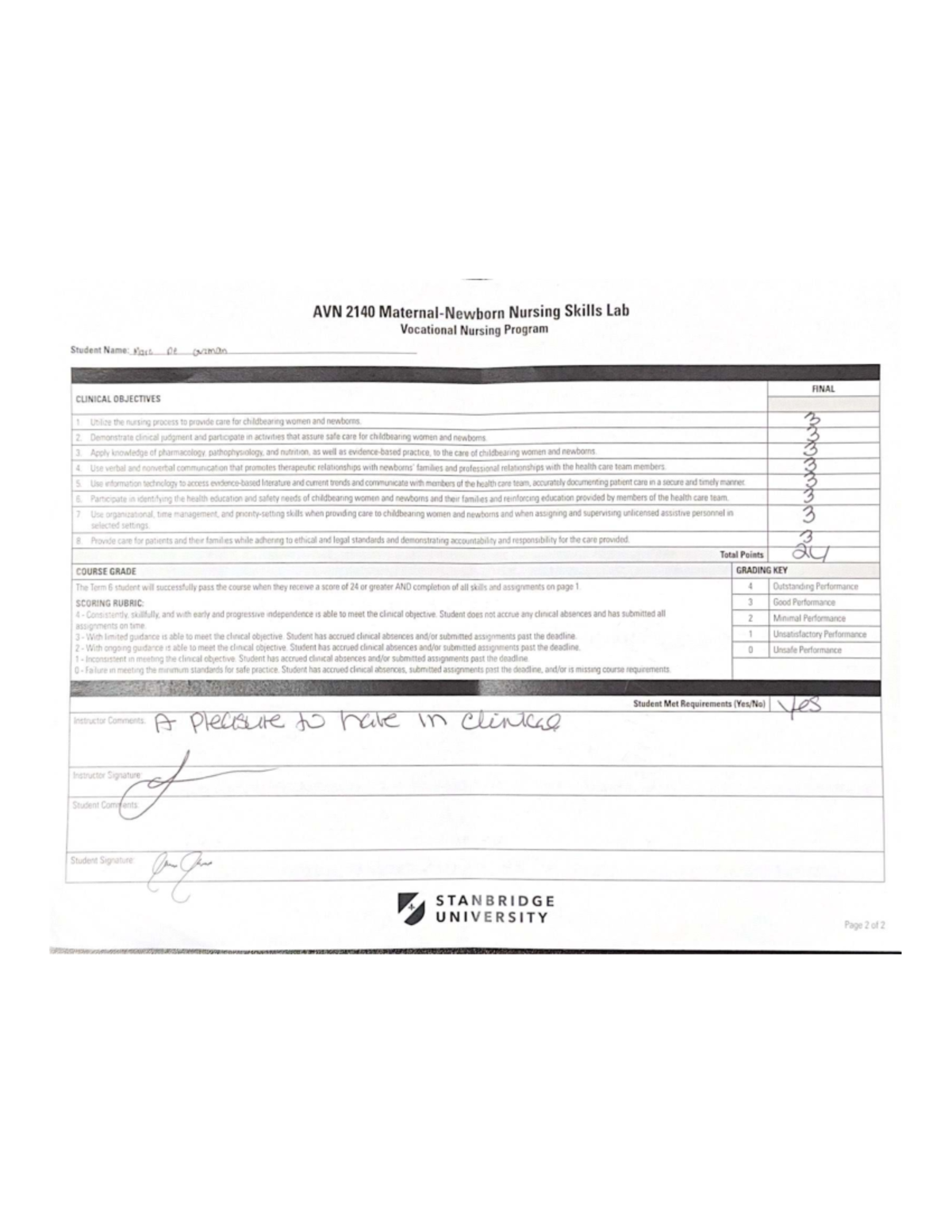 AVN 2140 Maternal-Newborn Nursing Skills Lab - AVN 2140 Nursing Skills ...