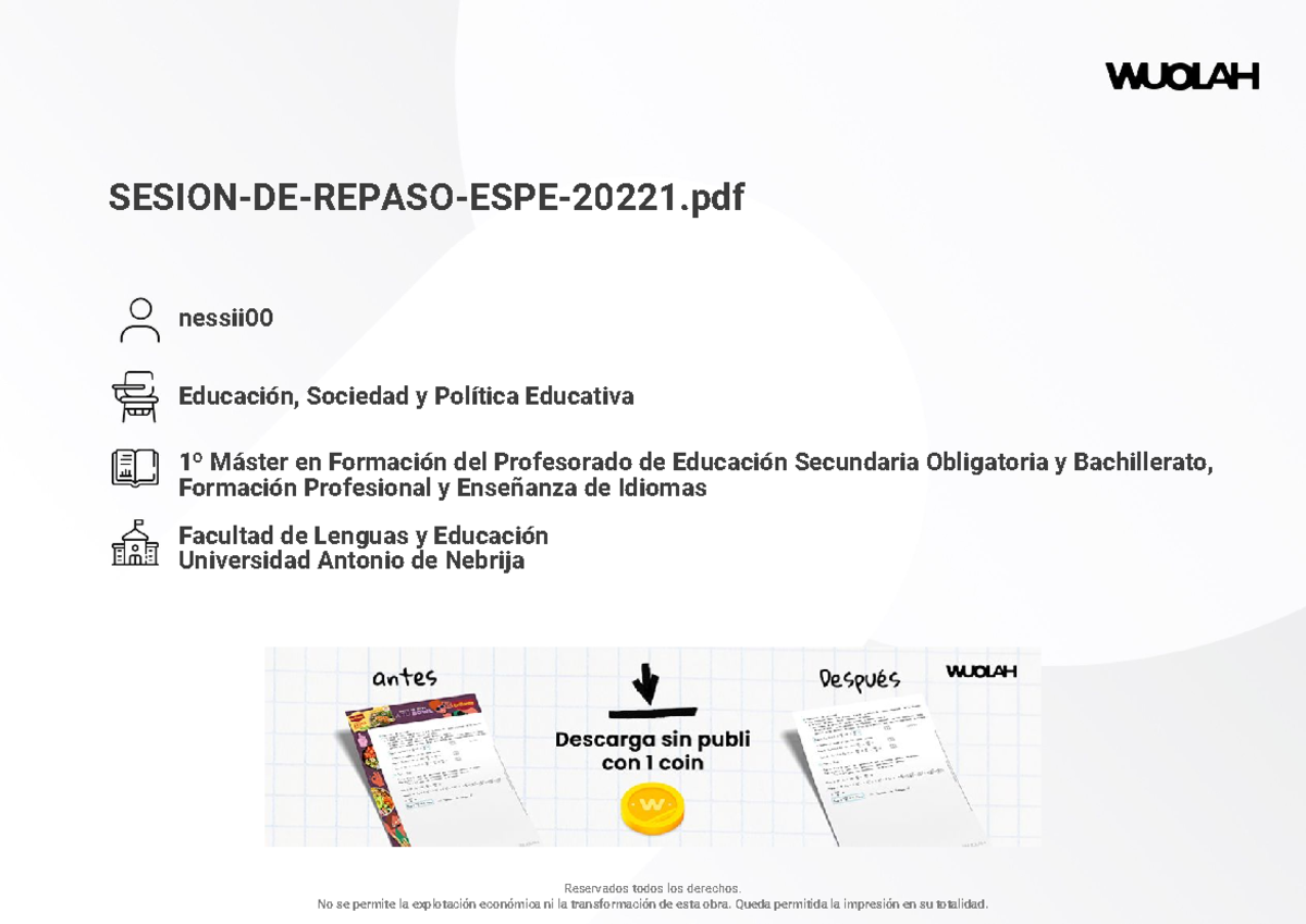 Sesión de Repaso: Educación, Sociedad y Política Educativa 20221 - Studocu