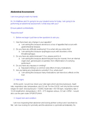 Abdominal assessment - lecturio/nursing Watch Video NOTES NURSING ...