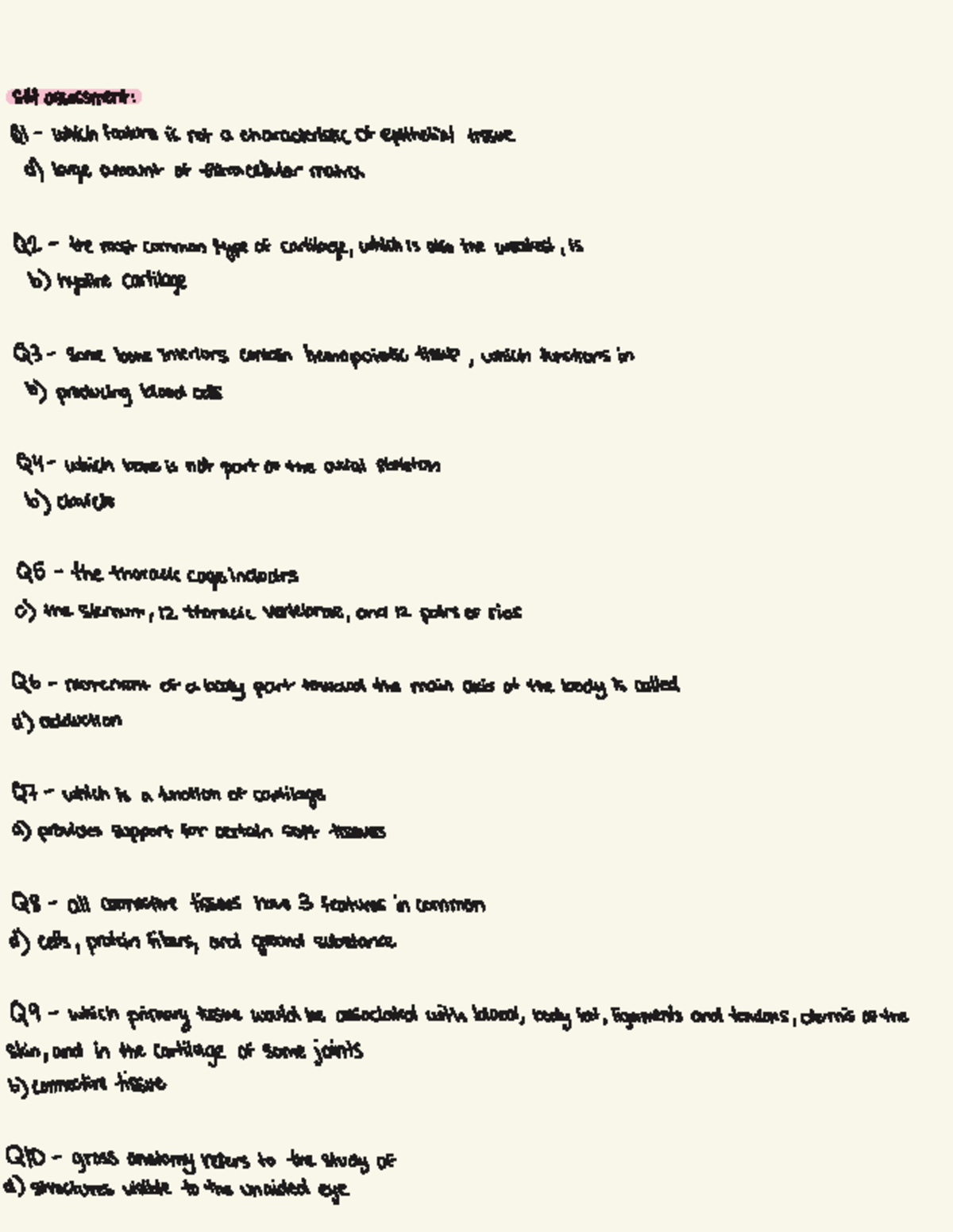 ANAT100 2 - Online Module Notes on Epithelial and Connective Tissues ...