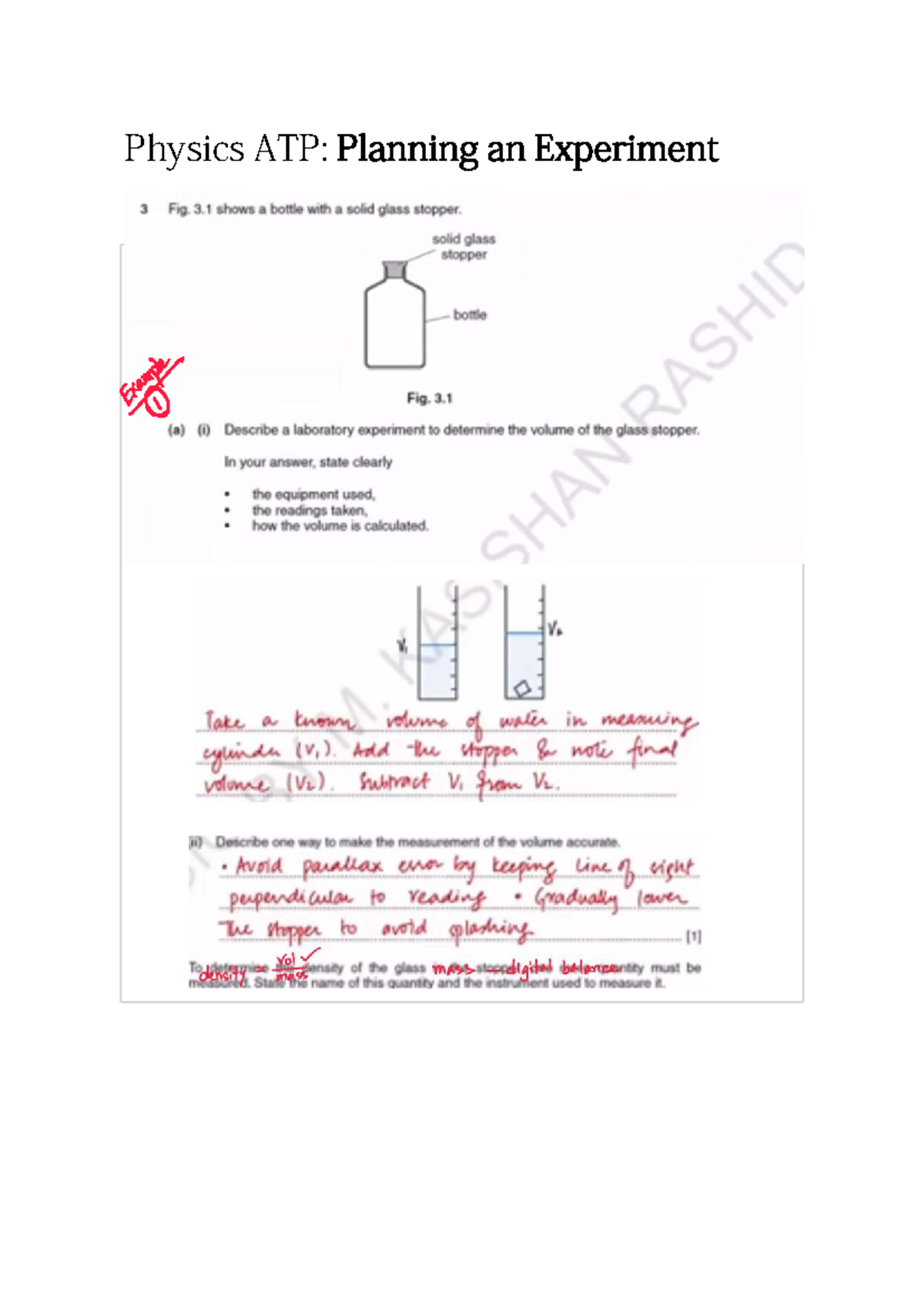 Physics ATP: Experiment Planning Guide - Studocu