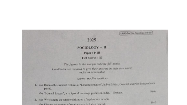 Sm 2025 SOCIOLOGY II Exam Paper: Key Topics & Questions - Studocu