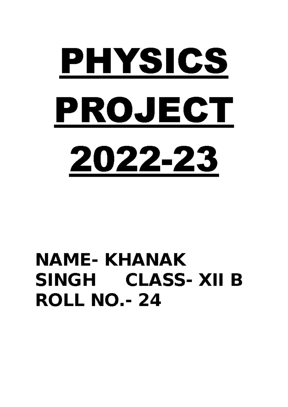 PHYSICS PROJECT XII B ROLL 24: Understanding Alternating Current - Studocu