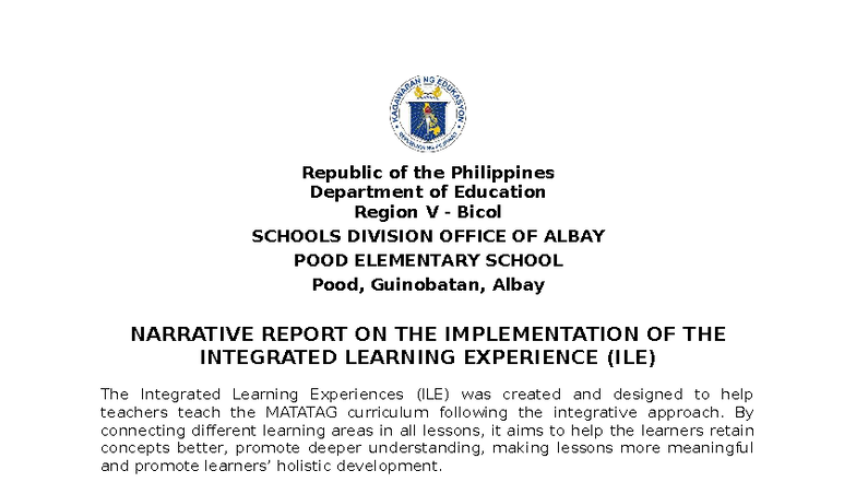 POOD-ES ILE Implementation Narrative Report: Successes & Challenges ...