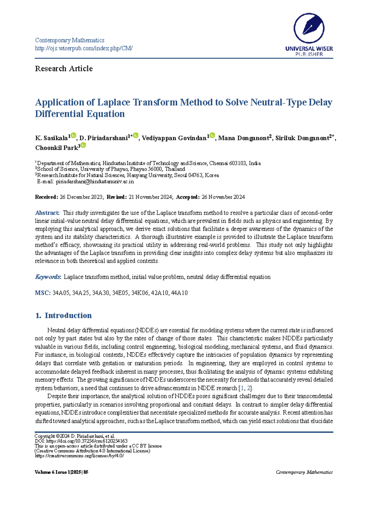 Application of Laplace Transform Method to Solve NDDEs: A Study - Studocu