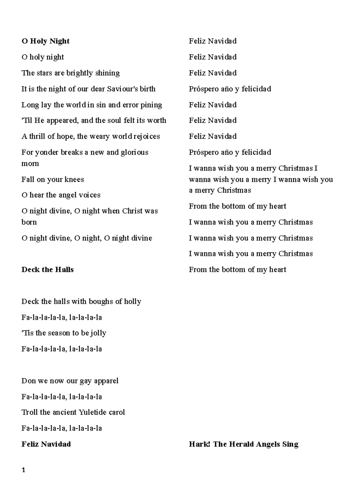 Christmas Carols Compilation - Holiday Favorites - Studocu