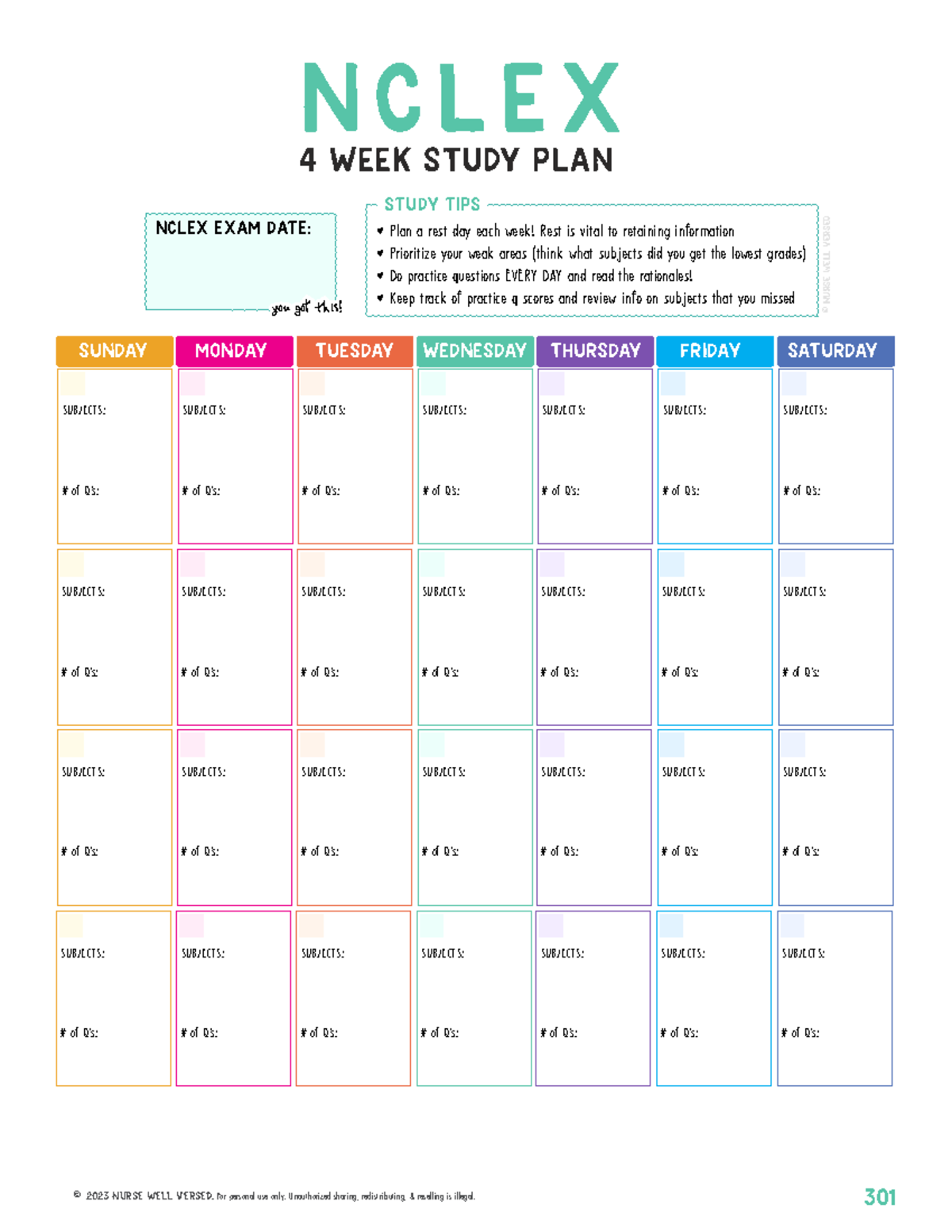NCLEX Exam Study Plan & Grade Tracker (2023) - Studocu