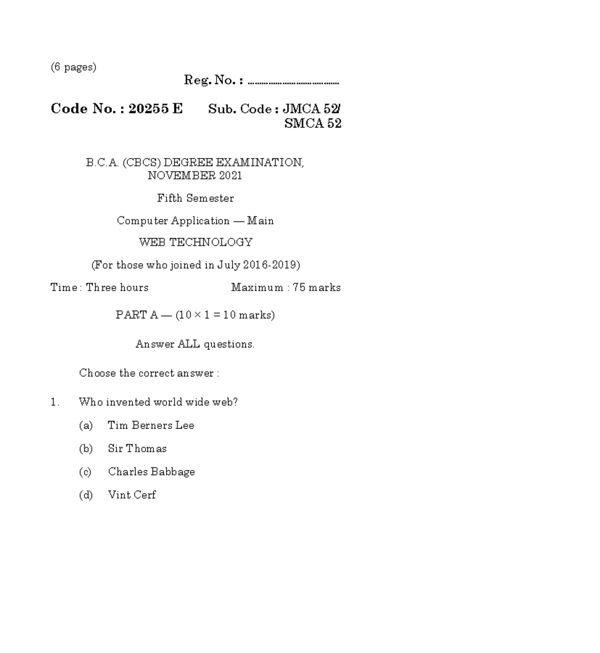 JMCA 52 SMCA 52 Web Technology Exam Notes - Nov 2021 - Studocu