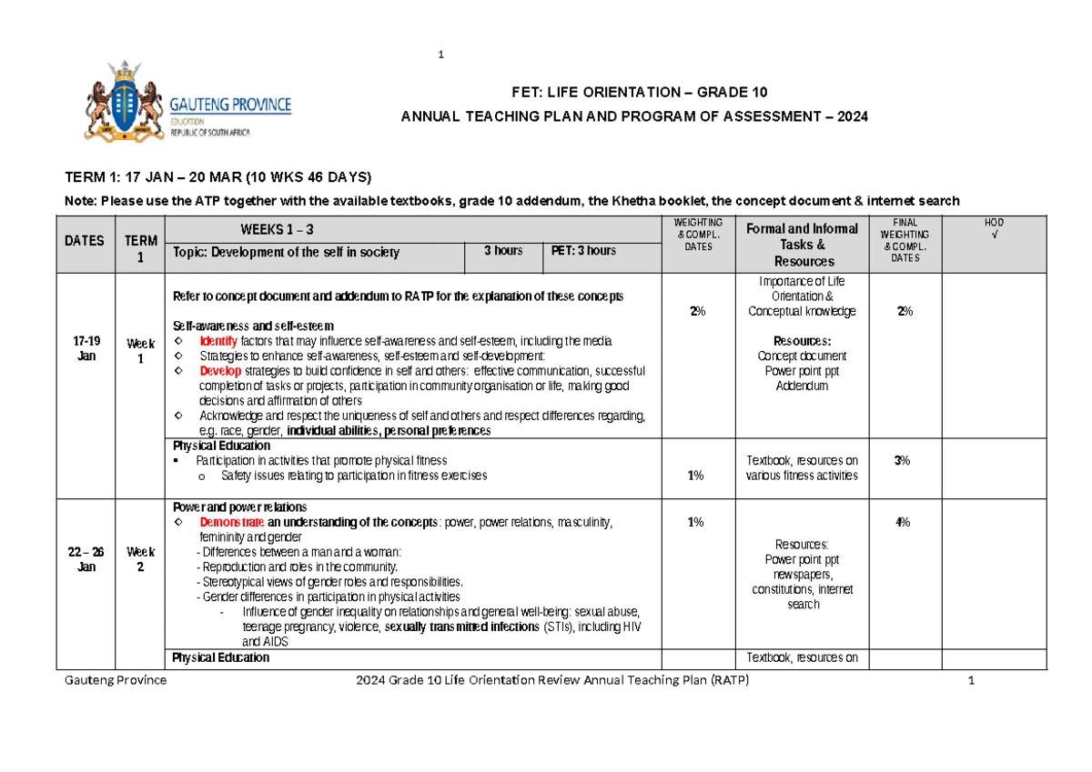 Research Project Guide: Life Orientation - Grade 12 (TERM 2 2023) - Studocu