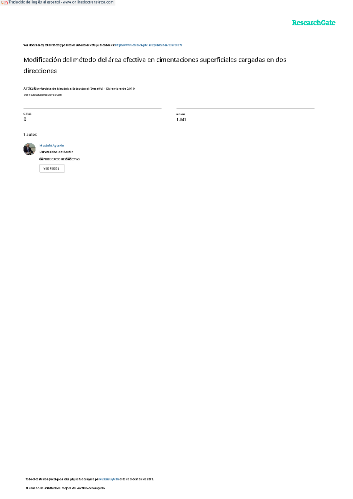 Modificación del Método del Área Efectiva en Cimentaciones ...