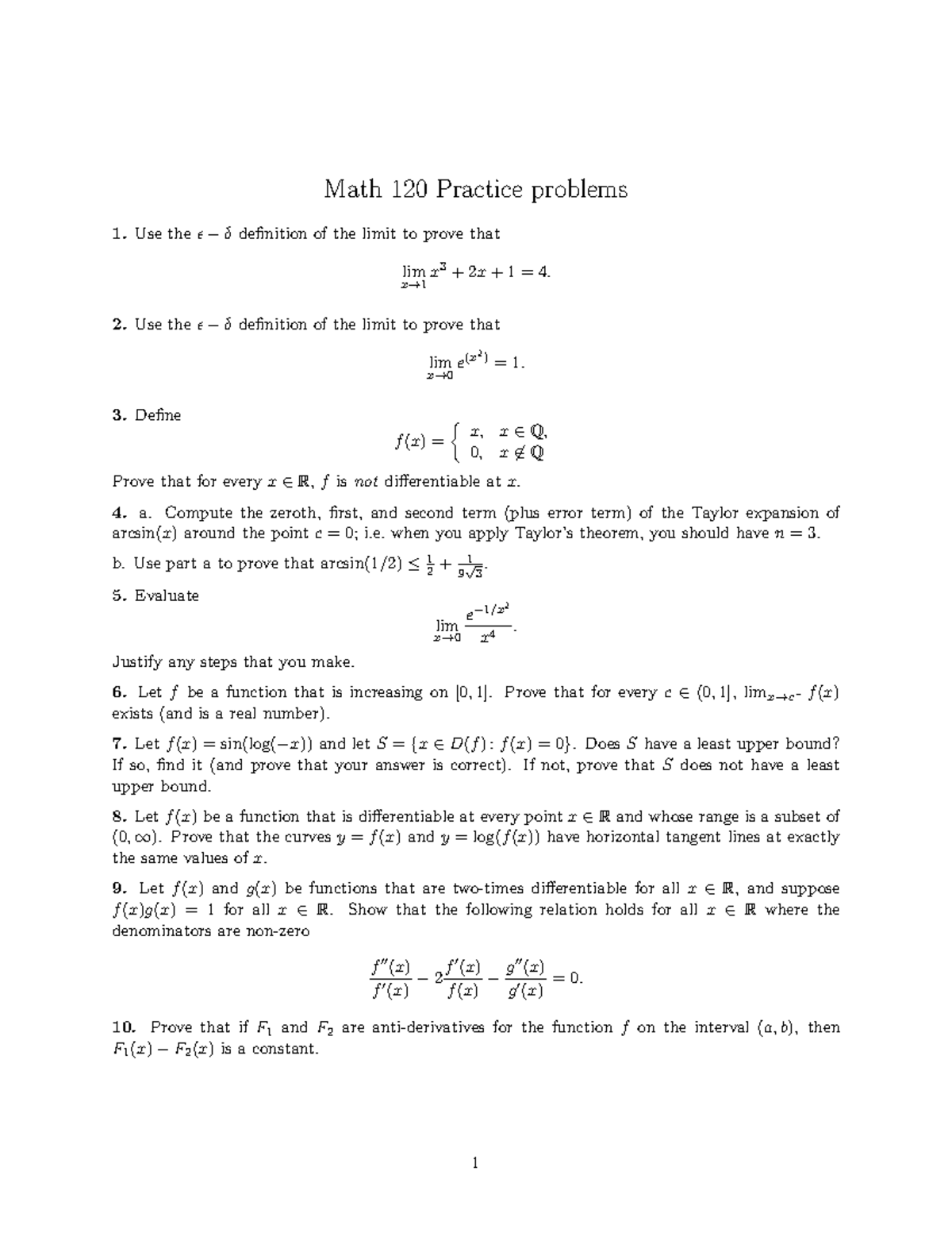 MATH120 Final Exam Practice Problems and Solutions - Studocu