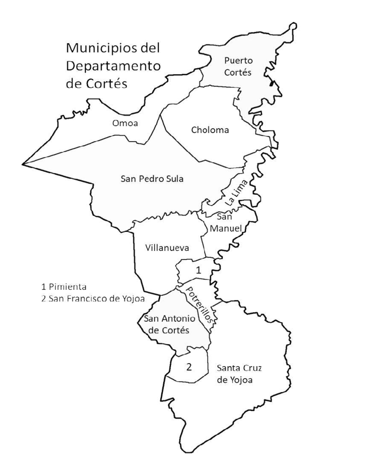 Mapa Cortés - Ciencias de la tierra - Municipios del Puerto ...