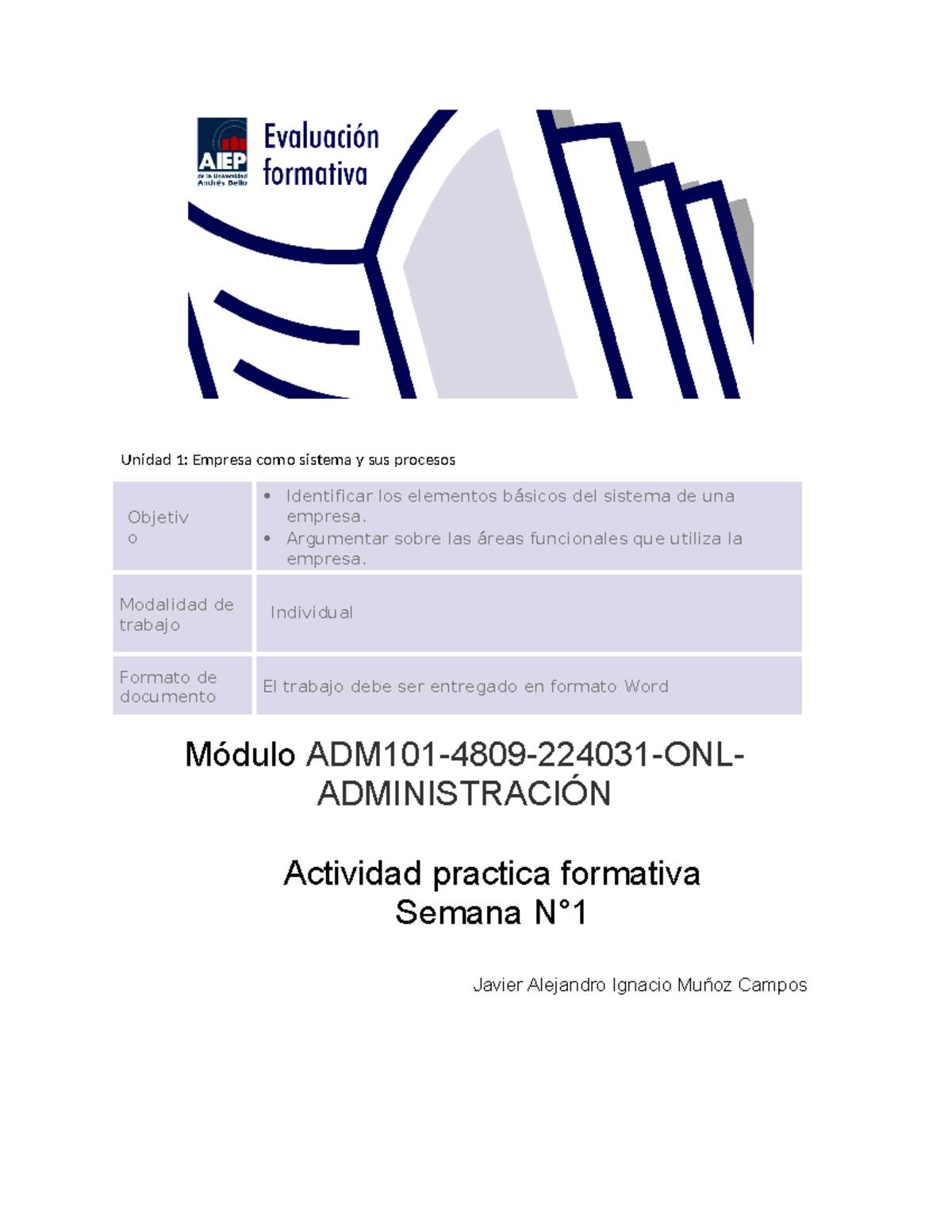 Unidad 1: Empresa como Sistema y Procesos - Actividad Formativa - Studocu