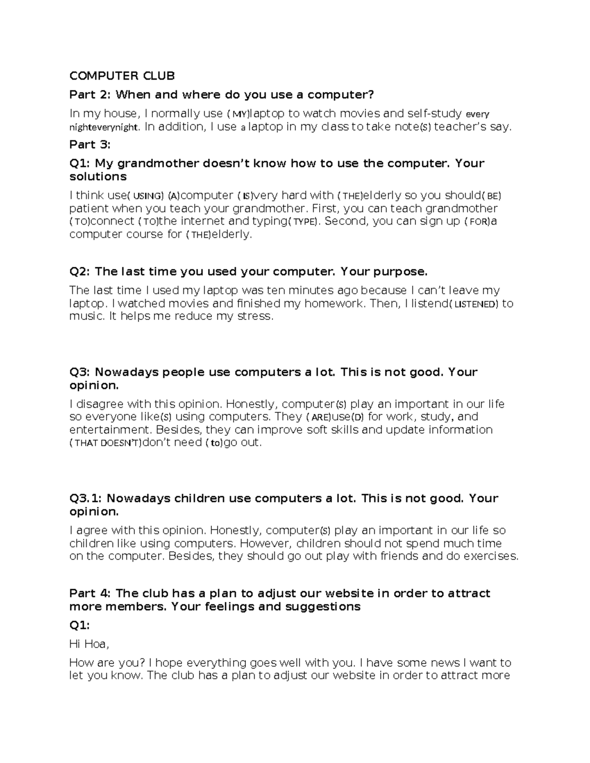 Computer-CLUB11 - Using Computers: Insights and Suggestions - Studocu