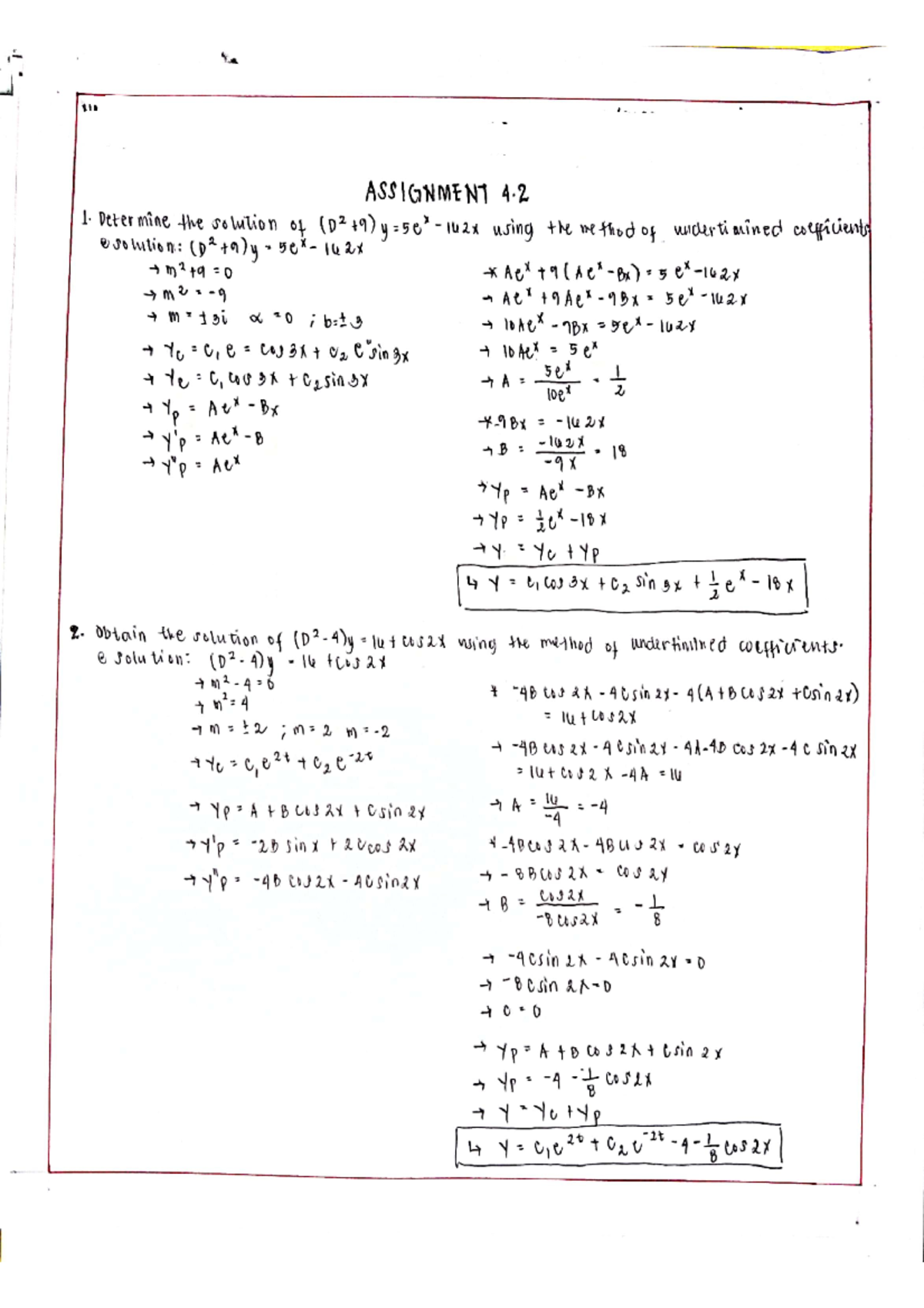 DE As4 - Problem Solving - Mechanical Engineering - NVSU - Studocu