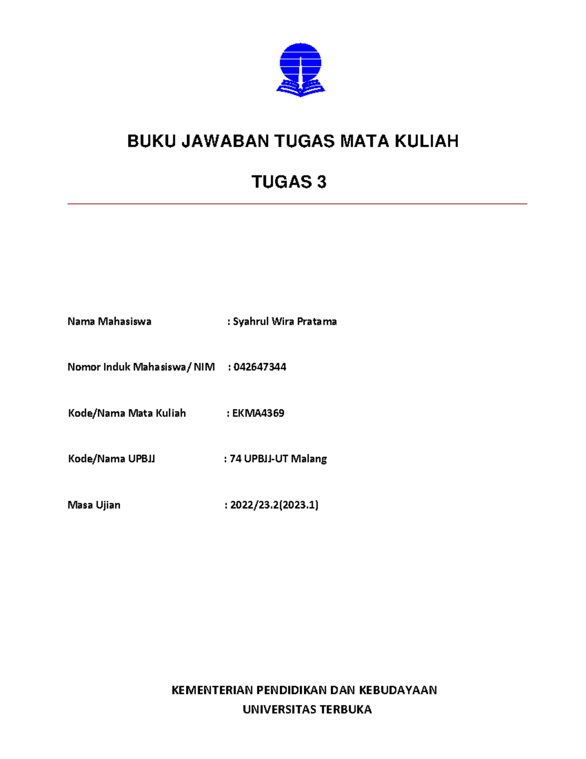 Tugas 3: Manajemen Operasi Jasa (EKMA4369) - Buku Jawaban 2022/23.2 - Studocu