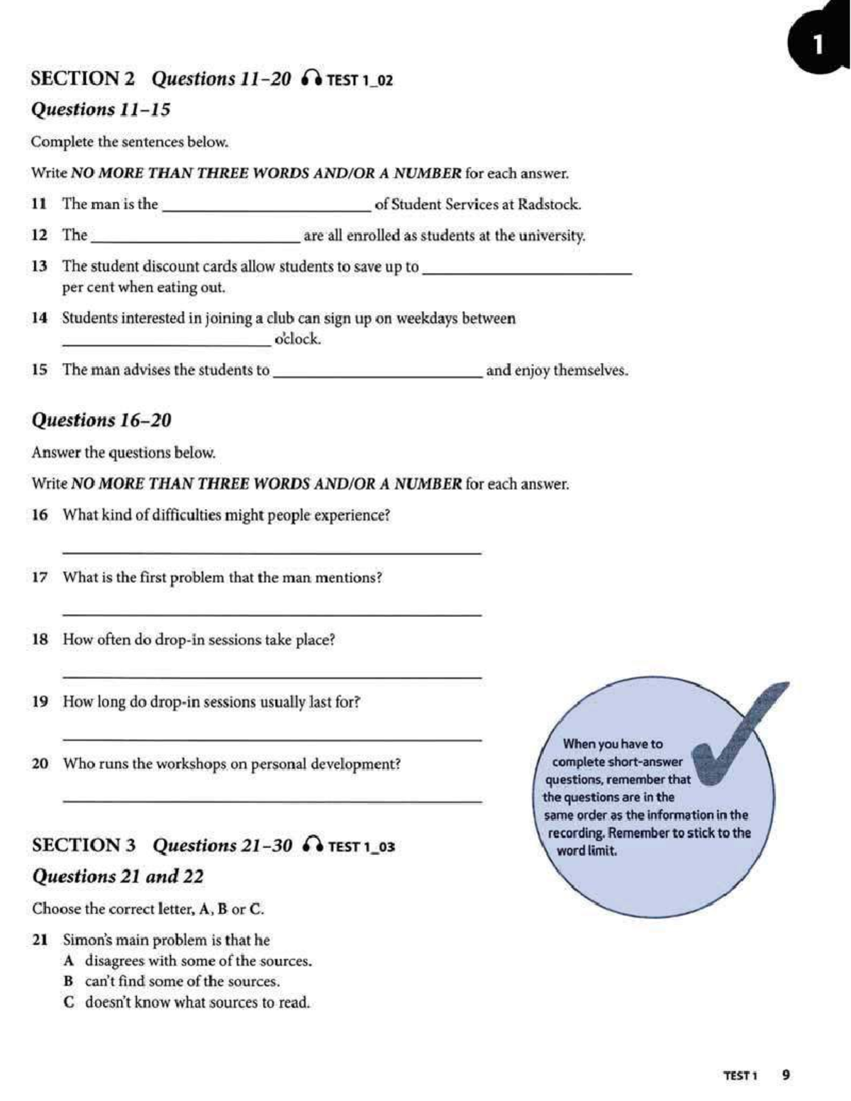 IELTS Academic Test 1: Comprehensive Study Guide and Questions - Studocu