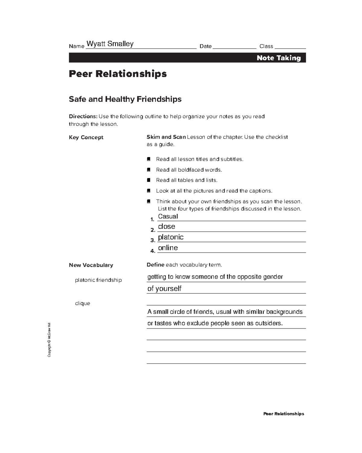 Hello my name - hihi - Copyright © McGraw Hill Note Taking Peer ...