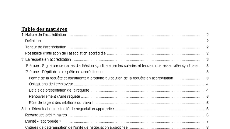 Notes de Cours 9 - LE CODE DU TRAVAIL : ACCRÉDITATION, PROCÉDURE ...