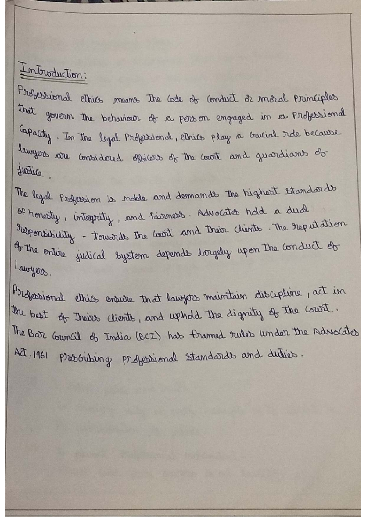 Professional Ethics in Law: A Comprehensive Overview (Course Code: LAW101) - Studocu