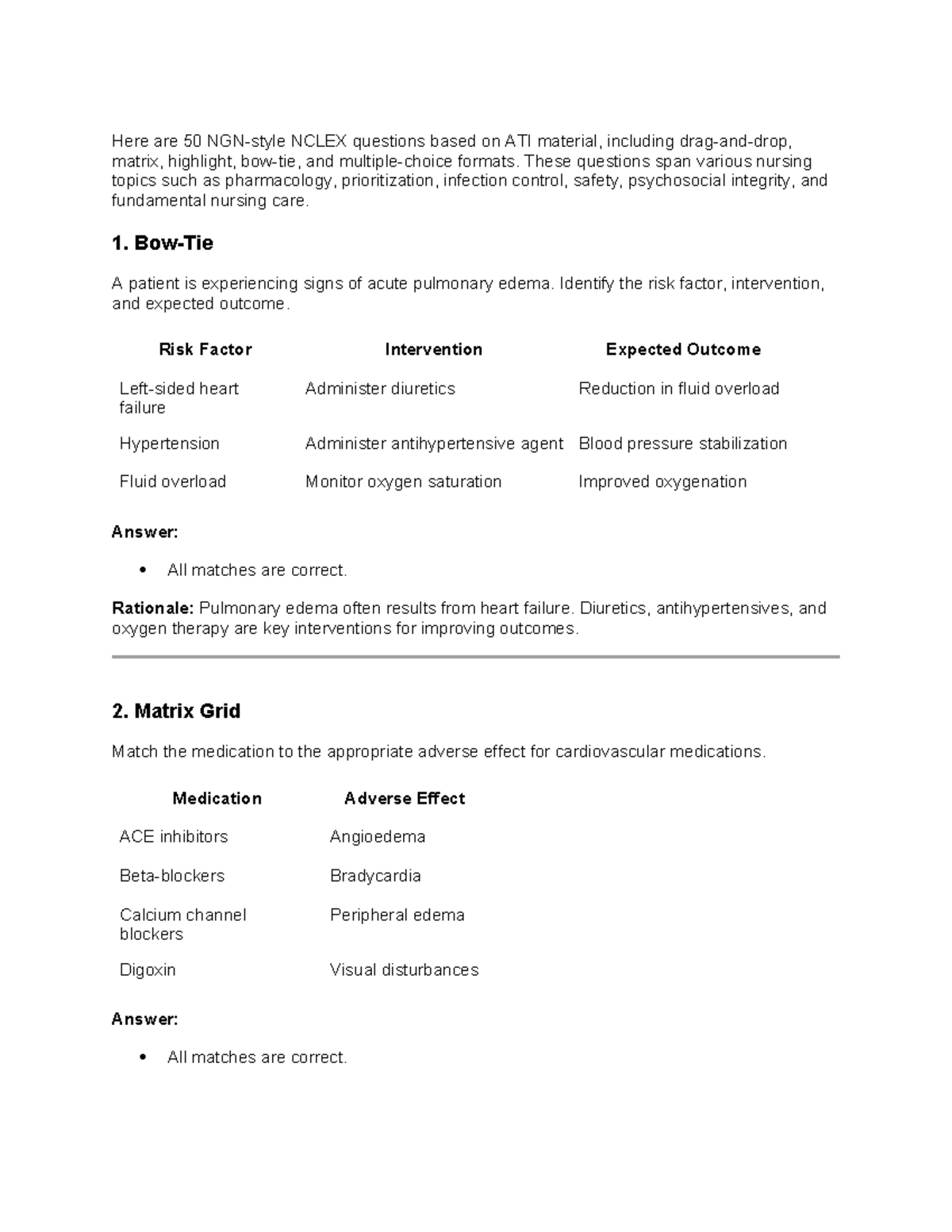 50 NGN-style NCLEX Questions for ATI Exam Preparation - Studocu