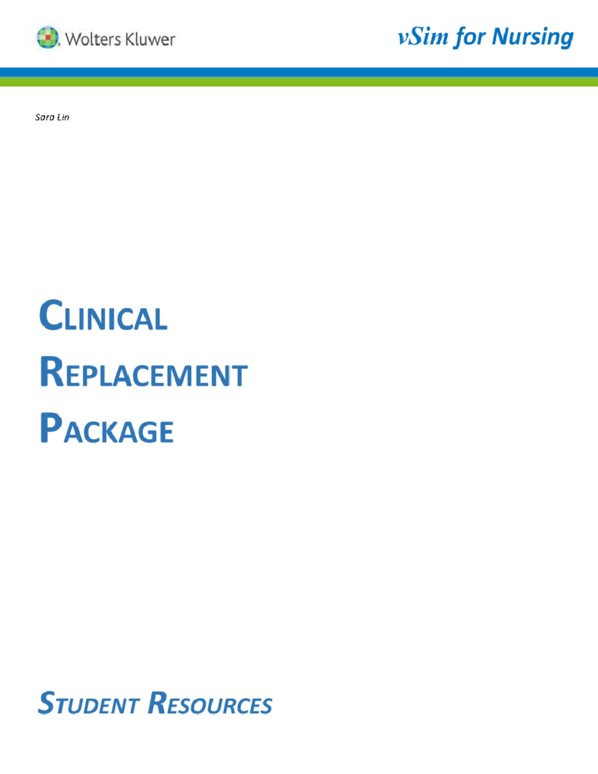 V Sim Clinical Replacement Packet Instructions for Students - Studocu