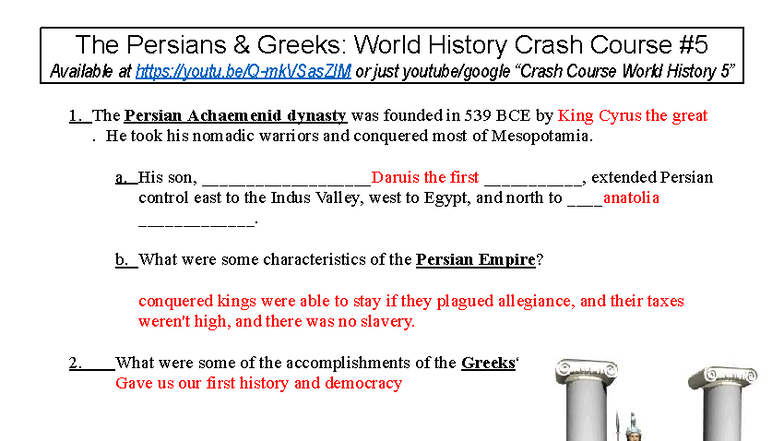 World History 5: The Persians & Greeks Overview - Studocu