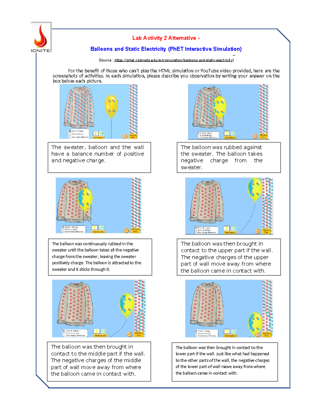 Balloon And Jumper Static Electricity