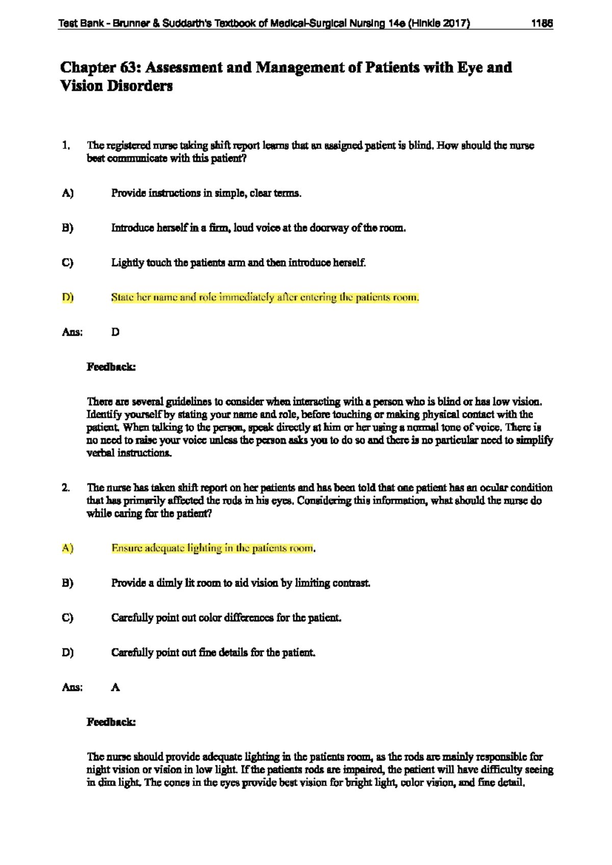 EENT 14e Test Bank: Eye and Vision Disorders Assessment & Management ...