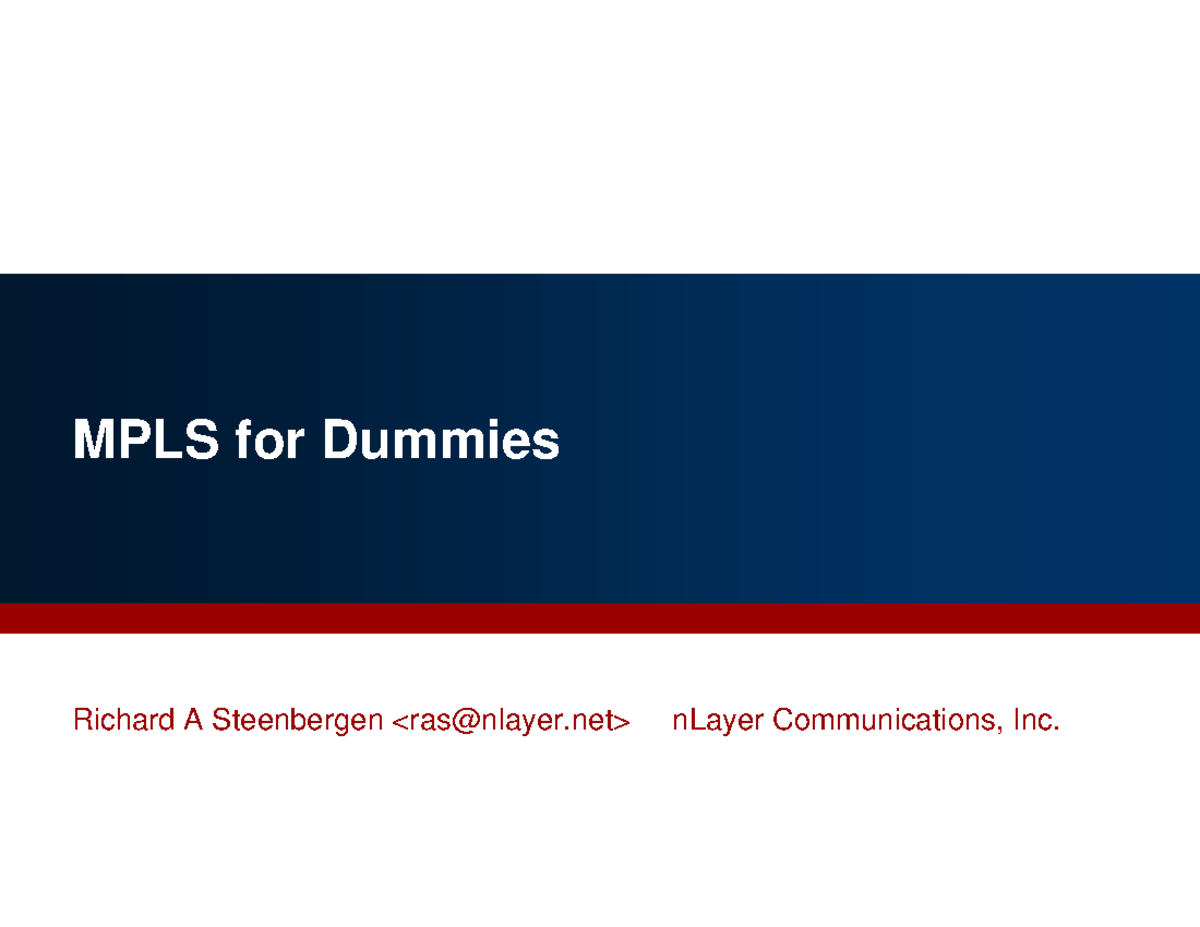 MPLS Fundamentals: A Beginner's Guide to MPLS Technology - Studocu